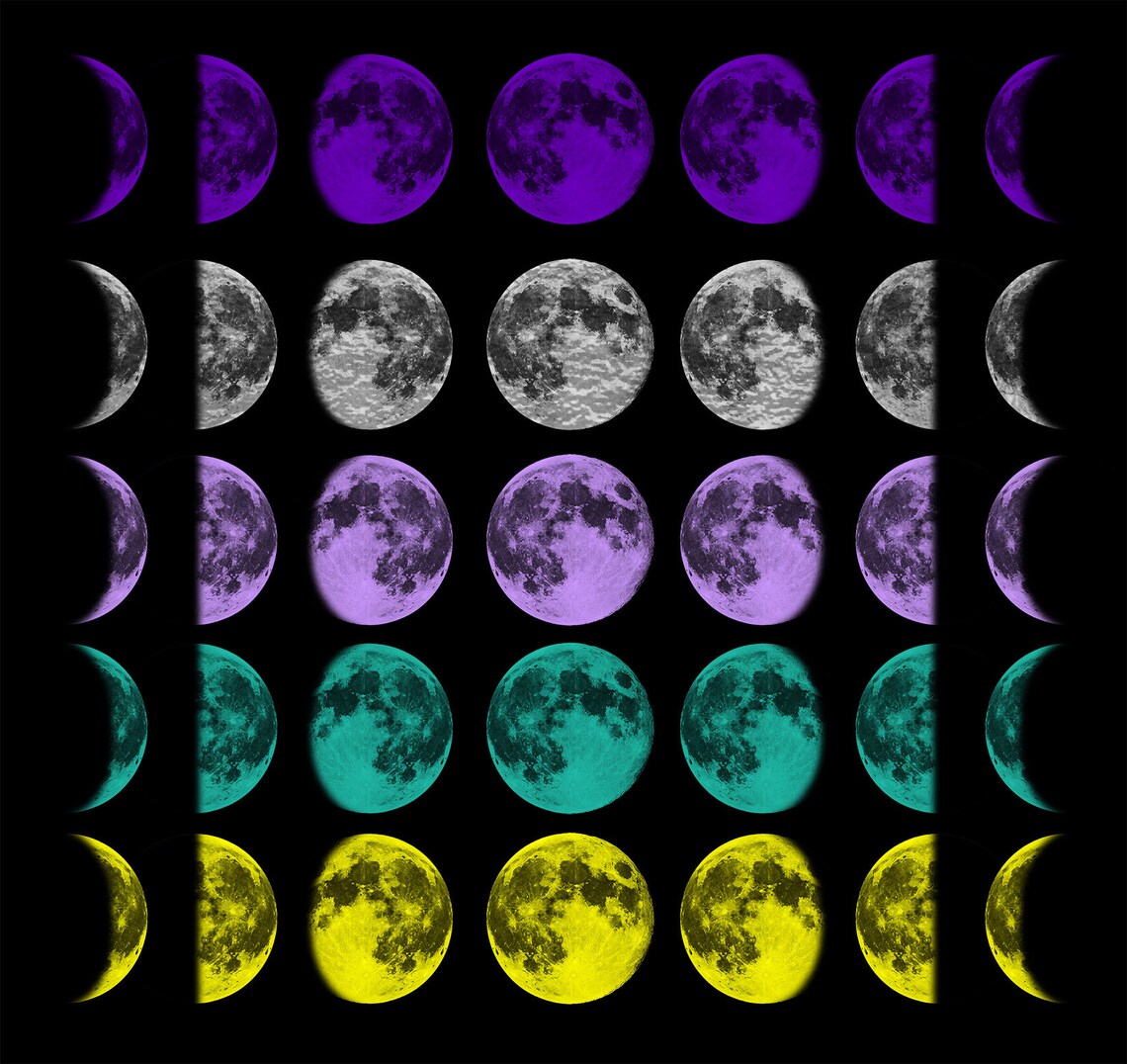 Moon Phases Clipart Watercolor Moon Clip Art Graphics - Etsy