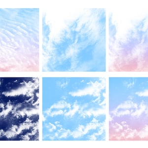 Cloudy Skies Digital Paper Pack, Clouds Background, Printable ...