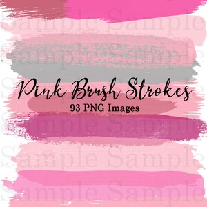 Pink Gray Brush Strokes Clip Art 38 Hand Painted Pink Glitter Foil ...