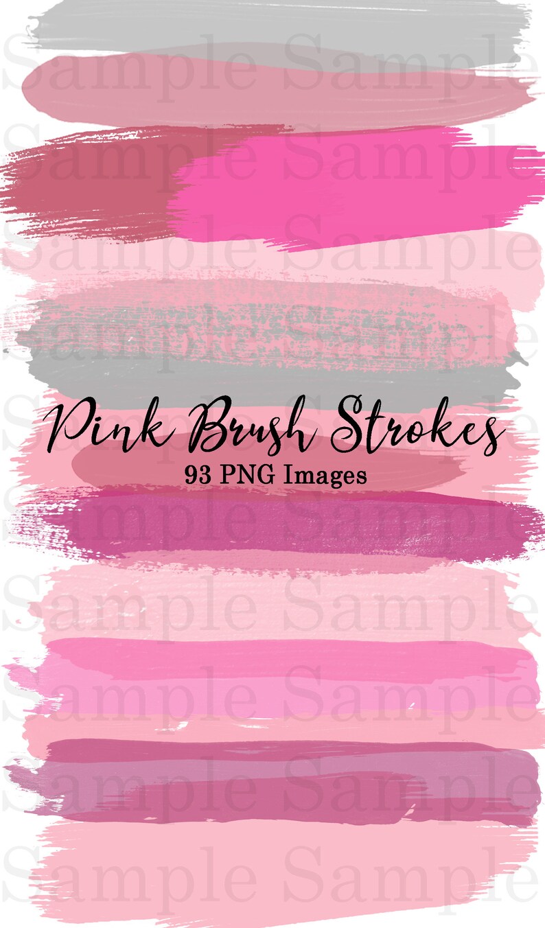 Pink Gray Brush Strokes Clip Art #38 Hand Painted Pink Glitter Foil ...