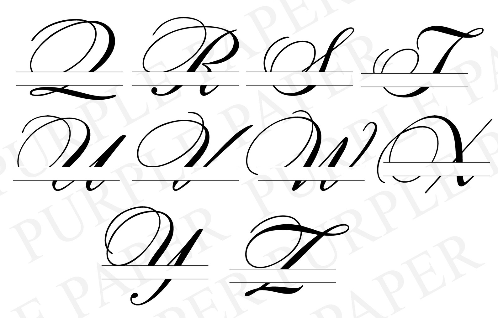 Split Monogram Svgdxfpngjpeg Split Script Monogram Frame - Etsy