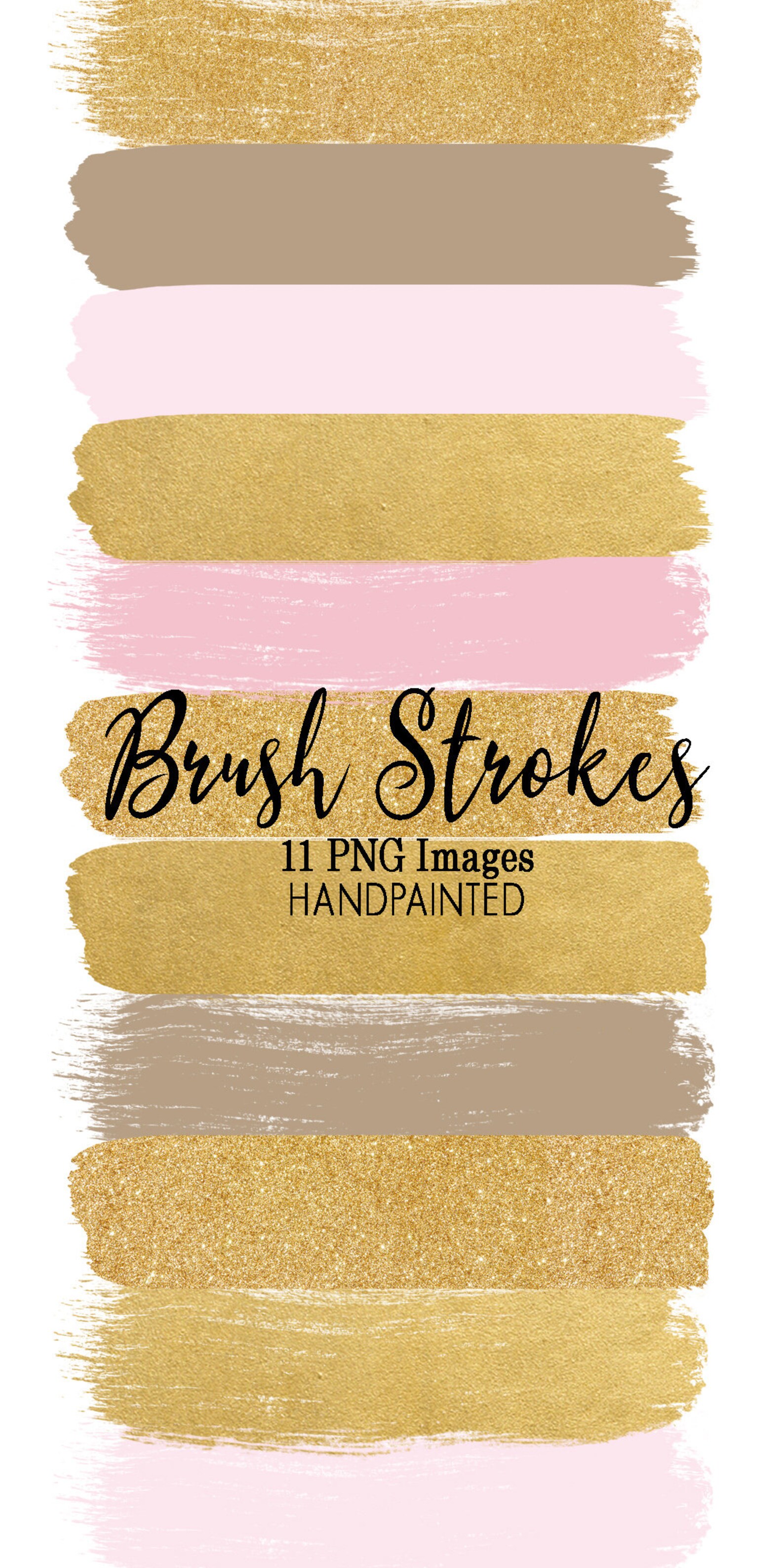 Watercolor Brush Strokes Clip Art 6 Primary Pastel Rainbow | Etsy