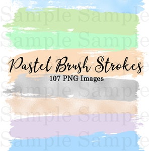 Pastel Brush Strokes Clip Art #41 | Hand Painted Colors, Glitter and ...