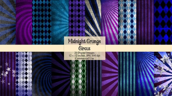 Midnight Circus Carnival Digital Paper Backgrounds Vintage | Etsy
