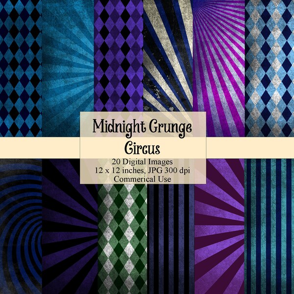 Circus Digital Paper - Etsy