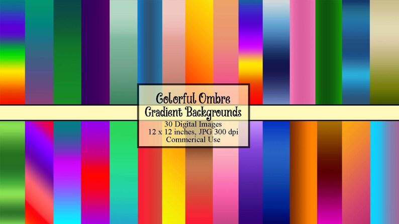 Colorful Ombre Gradients Digital Paper Rainbow Backgrounds - Etsy