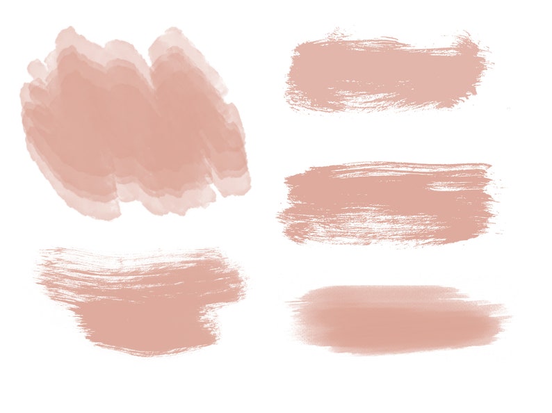 Watercolor Clipart 22 Rose Gold Watercolor Brush Clip Art - Etsy