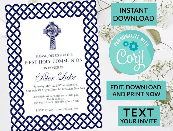 Irish Communion Invitations