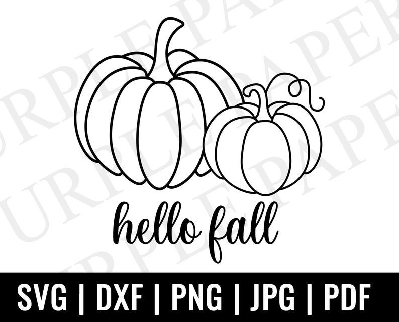 Hello Fall Pumpkin SVG Little Pumpkin Pumpkin Stencil Svg - Etsy
