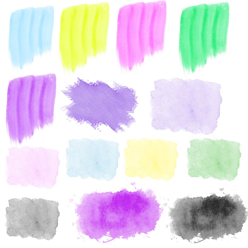 Watercolor Clipart Watercolor Clip Art Watercolors Textures - Etsy