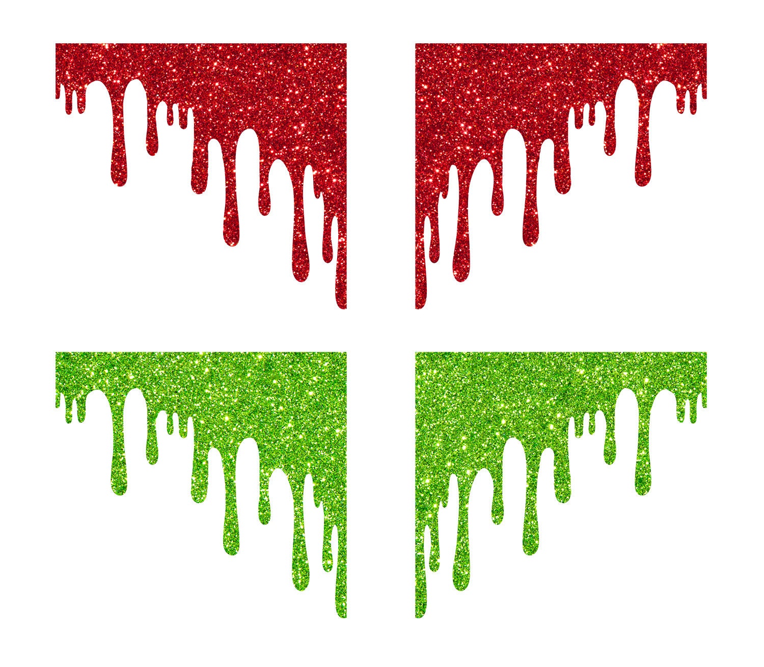 Christmas Glitter Drips Clipart, Digital Sparkling Overlays Glitter ...