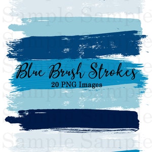 Blue Brush Strokes Clip Art 47 Hand Painted Colors, Graphic Design ...