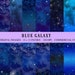 Blue Galaxy Backgrounds Digital Paper, Outer Space Textures With Starry ...