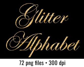 Gold Glitter Font - Etsy