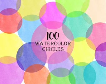 Watercolor Circles Clipart Hand Painted Watercolor Circles - Etsy