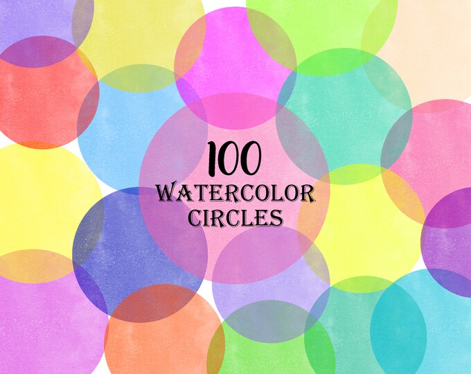 Watercolor Circles Clipart Hand Painted Watercolor Circles - Etsy