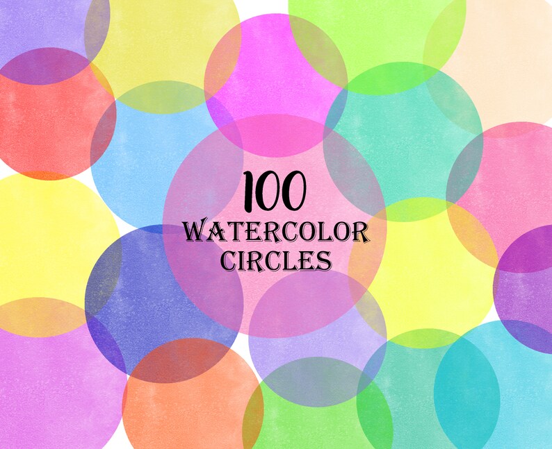 Watercolor Circles Clipart Hand Painted Watercolor Circles - Etsy