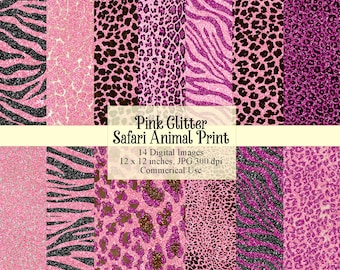 Classic Safari Animal Print Digital Paper Printable | Etsy