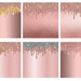 Rose Gold Dripping Glitter Digital Paper, Glitter Backgrounds ...