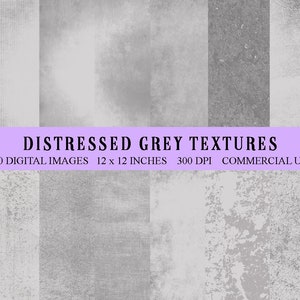 Distressed Grey Textures Digital Paper, Grunge Textures, Gritty ...