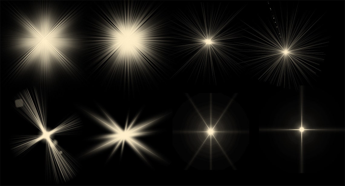 White and Ivory Light Bursts PNG Digital Overlays Fairy - Etsy