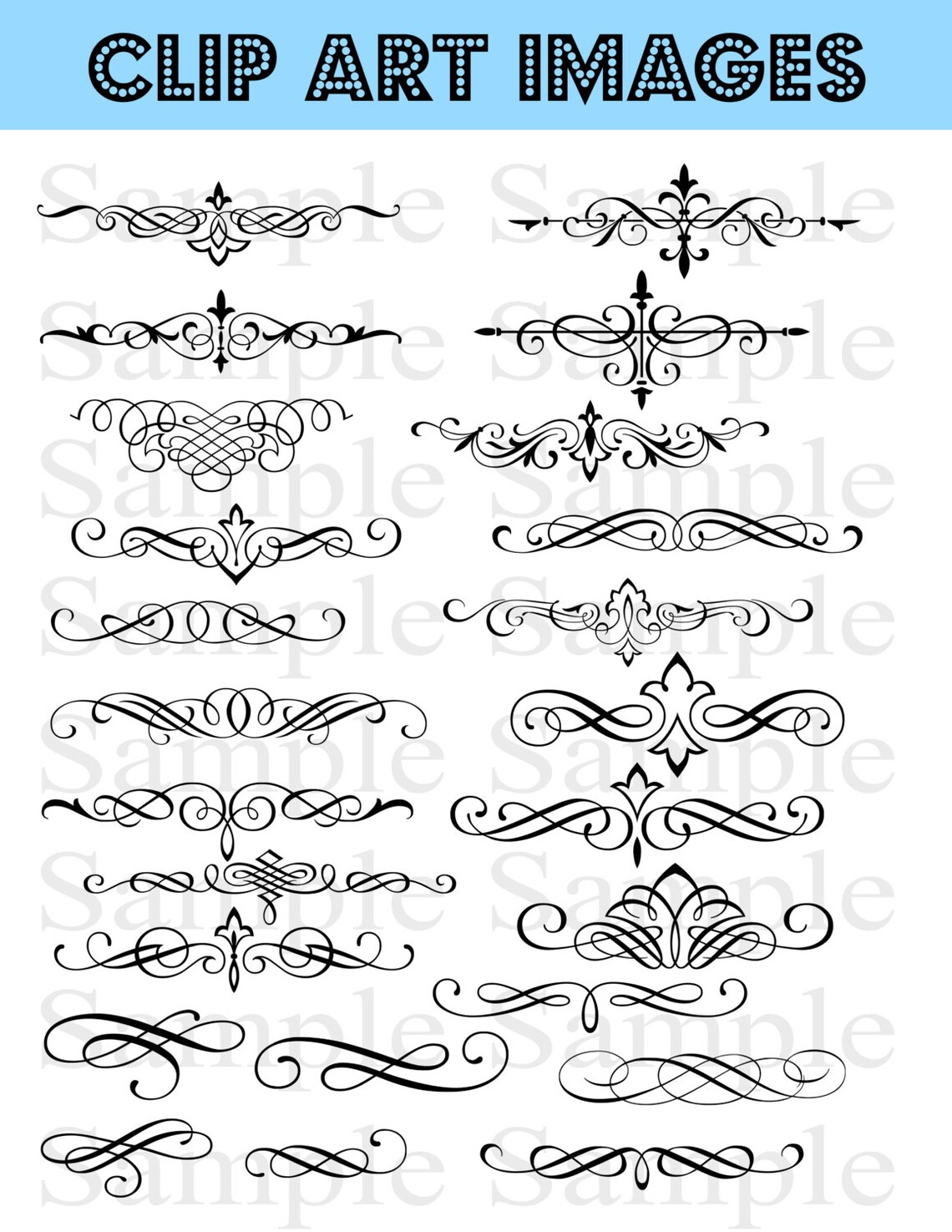 Swirls Wedding Clipart INSTANT DOWNLOAD Swirl Clip Art Wedding Digital ...