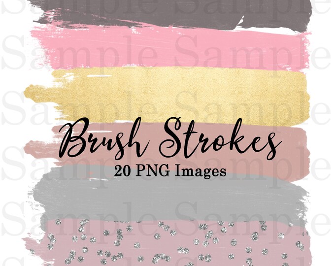 Rose Gold Brush Strokes Clip Art #21 Hand Painted Blush Pink Glitter ...