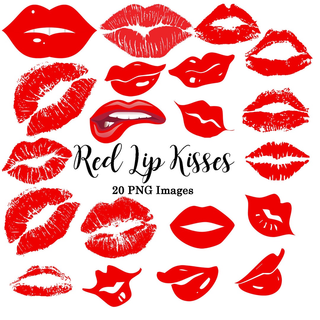 Red Lips Kisses, Lips Clipart #4, Custom Invitations Clip Art, Digital ...