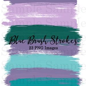 Lavender, Teal and Aqua Brush Strokes Clip Art #48 | Hand Painted ...