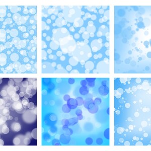 Blue Bokeh Digital Paper, Printable Backgrounds Bokeh Lights, Fairy ...