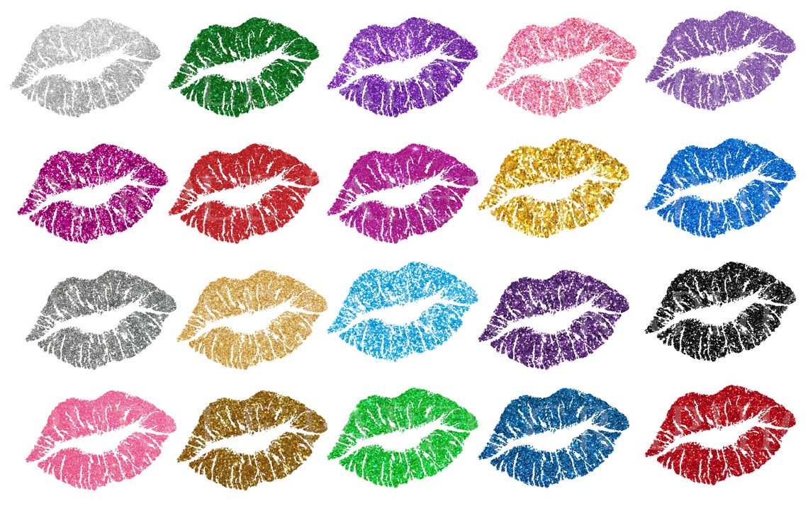 Glitter Lips Clipart Lips PNG Clip Art Lips Silhouette Lips - Etsy