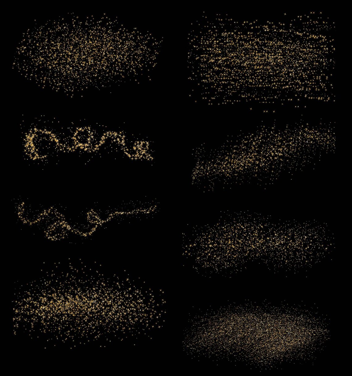Gold Star Clusters Clipart Gold Stardust Gold Stars Clip | Etsy