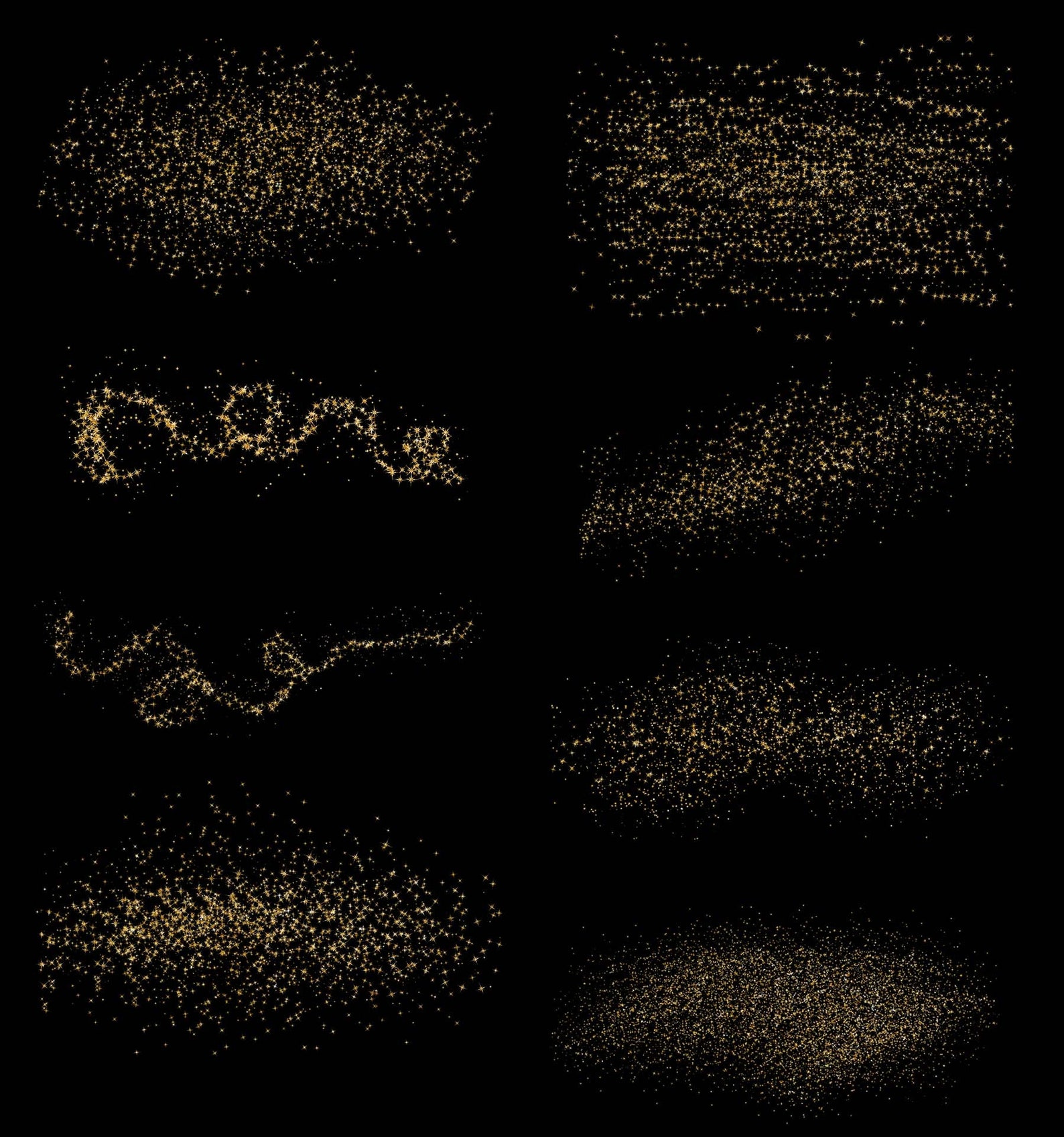 Gold Star Clusters Clipart Gold Stardust Gold Stars Clip | Etsy