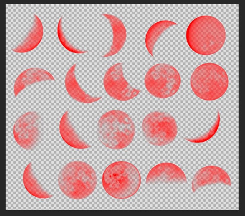 Moon Phases Clipart Rainbow Colors Moon Clip Art Graphics | Etsy