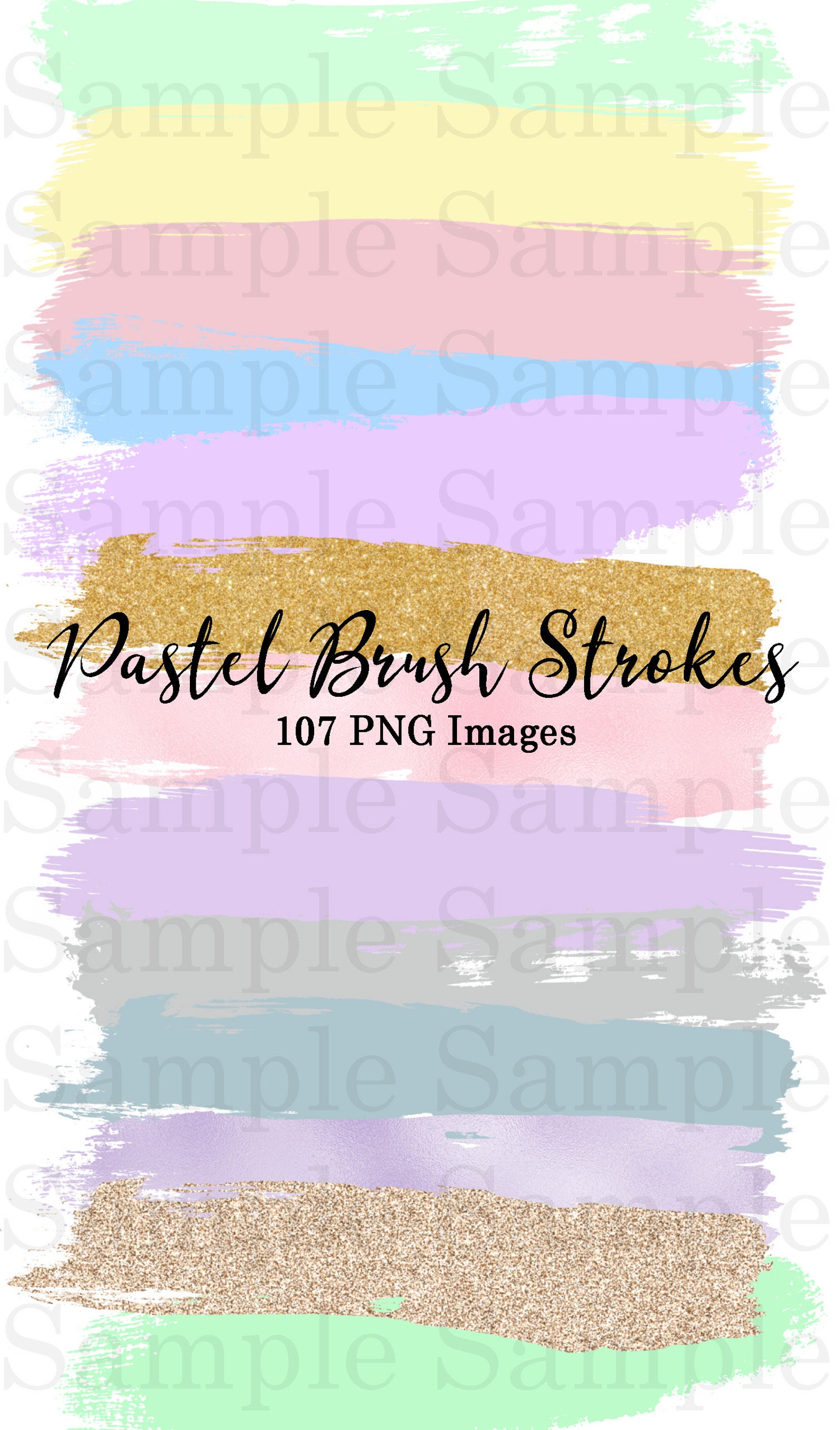 Pastel Brush Strokes Clip Art 41 Hand Painted Colors - Etsy
