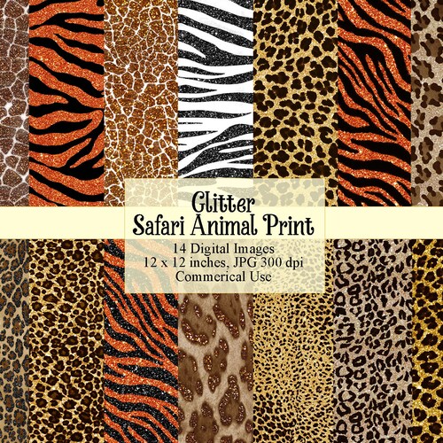 African Safari Animal Print Digital Patterns Instant Download. | Etsy