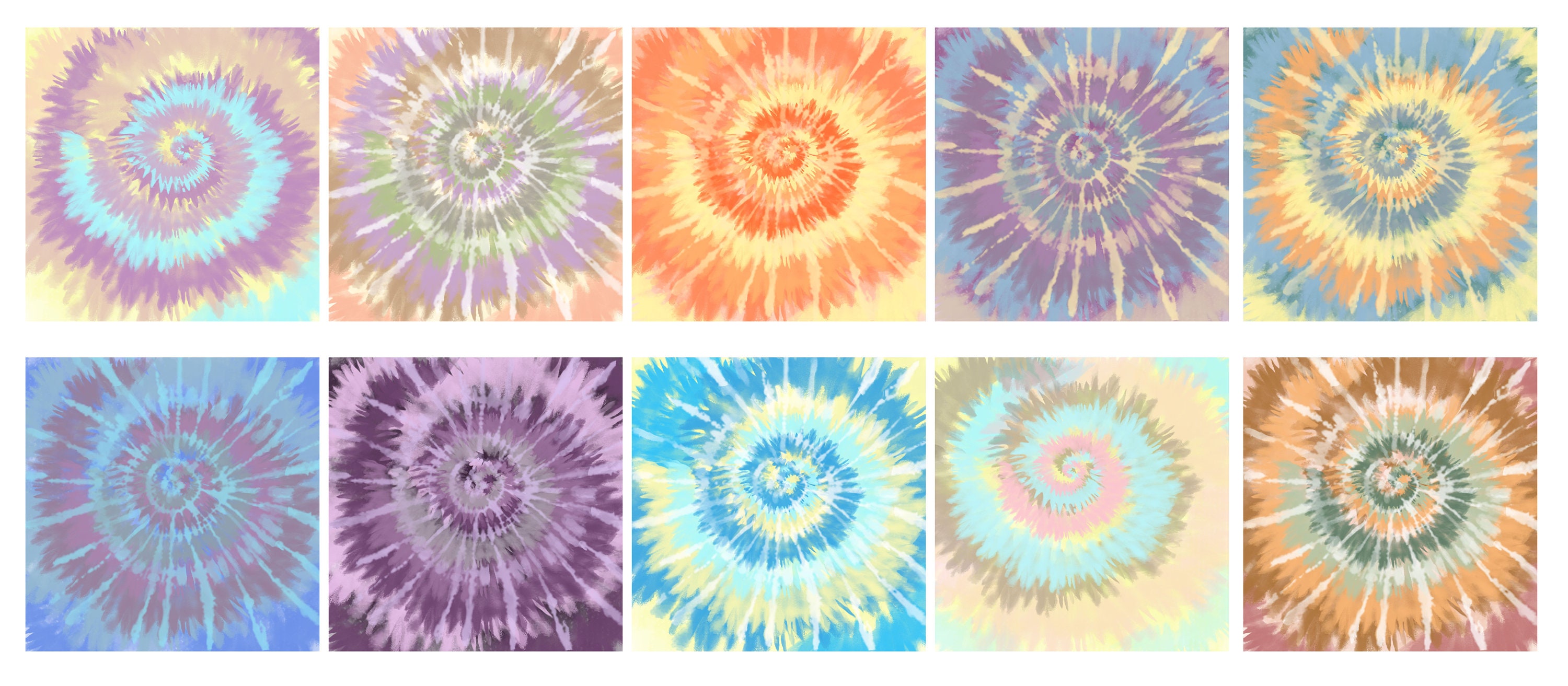 Tie Dye Digital Paper Boho Chic Groovy Whimsical Digital | Etsy