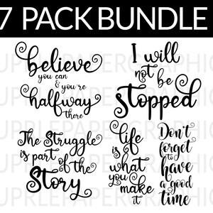 Motivational Quotes SVG Bundle, Inspirational Quotes SVG, Life Quotes ...