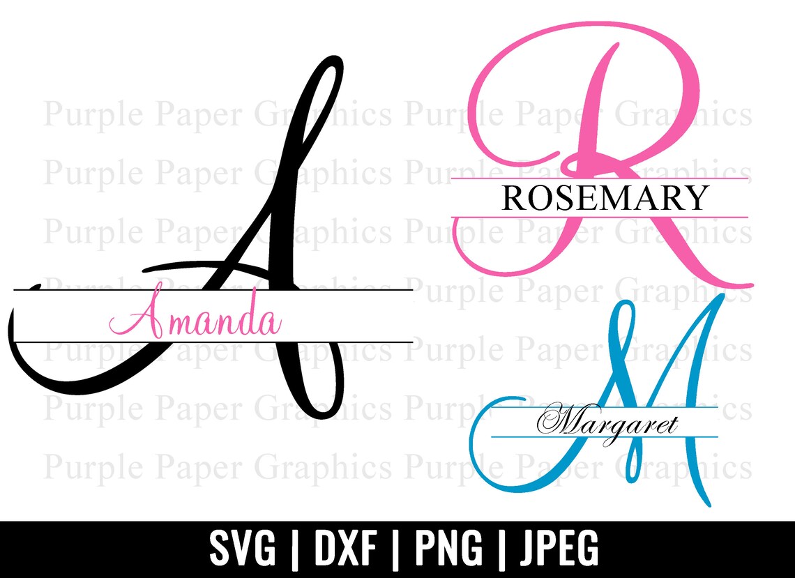 Split Monogram SVG DXF PNG Jpeg Split Monogram Frame - Etsy