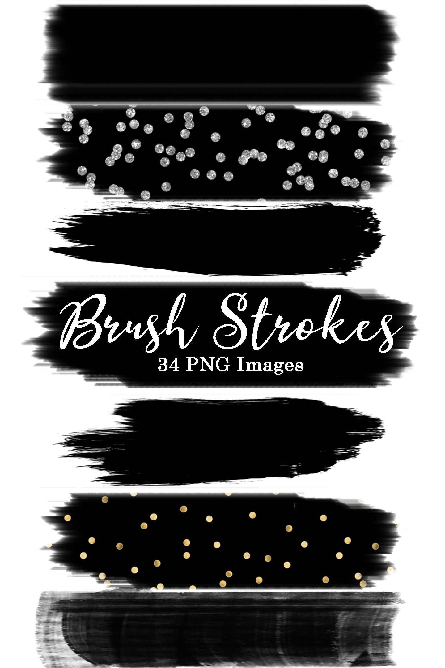 Black Watercolor Brush Strokes, Black Paint Clipart, Black Paint ...