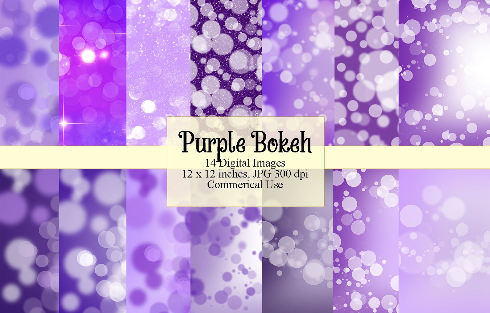 Purple Bokeh Digital Paper Printable Backgrounds Bokeh | Etsy