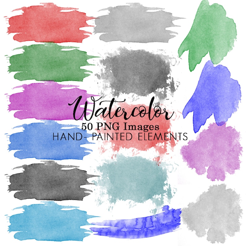 Watercolor Clipart Watercolor Clip Art Watercolors Textures - Etsy