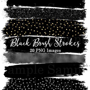 Black Brush Strokes Clip Art #52 | Hand Painted Colors, Graphic Design ...