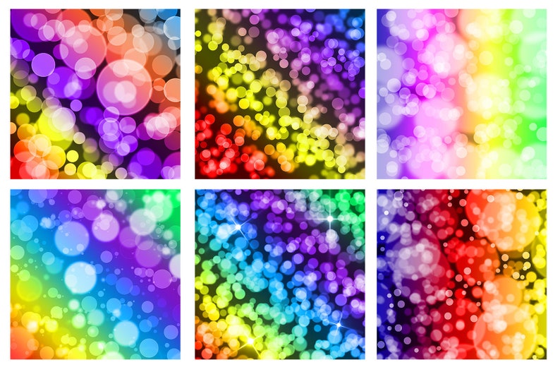 Rainbow Bokeh Digital Paper Printable Backgrounds Bokeh - Etsy