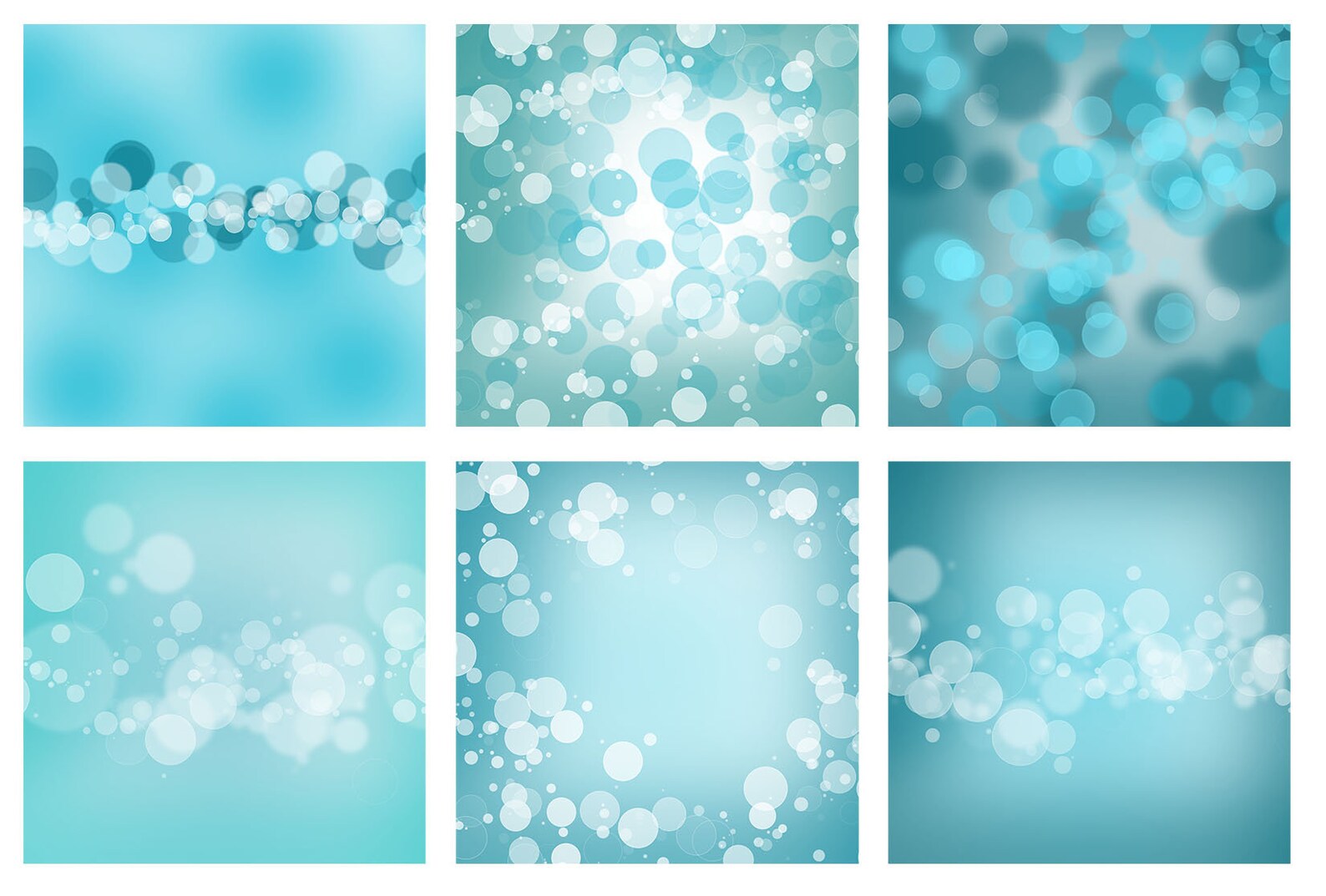 Turquoise Aqua Bokeh Digital Paper Printable Backgrounds - Etsy