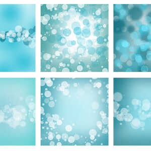 Turquoise Aqua Bokeh Digital Paper, Printable Backgrounds Bokeh Lights ...