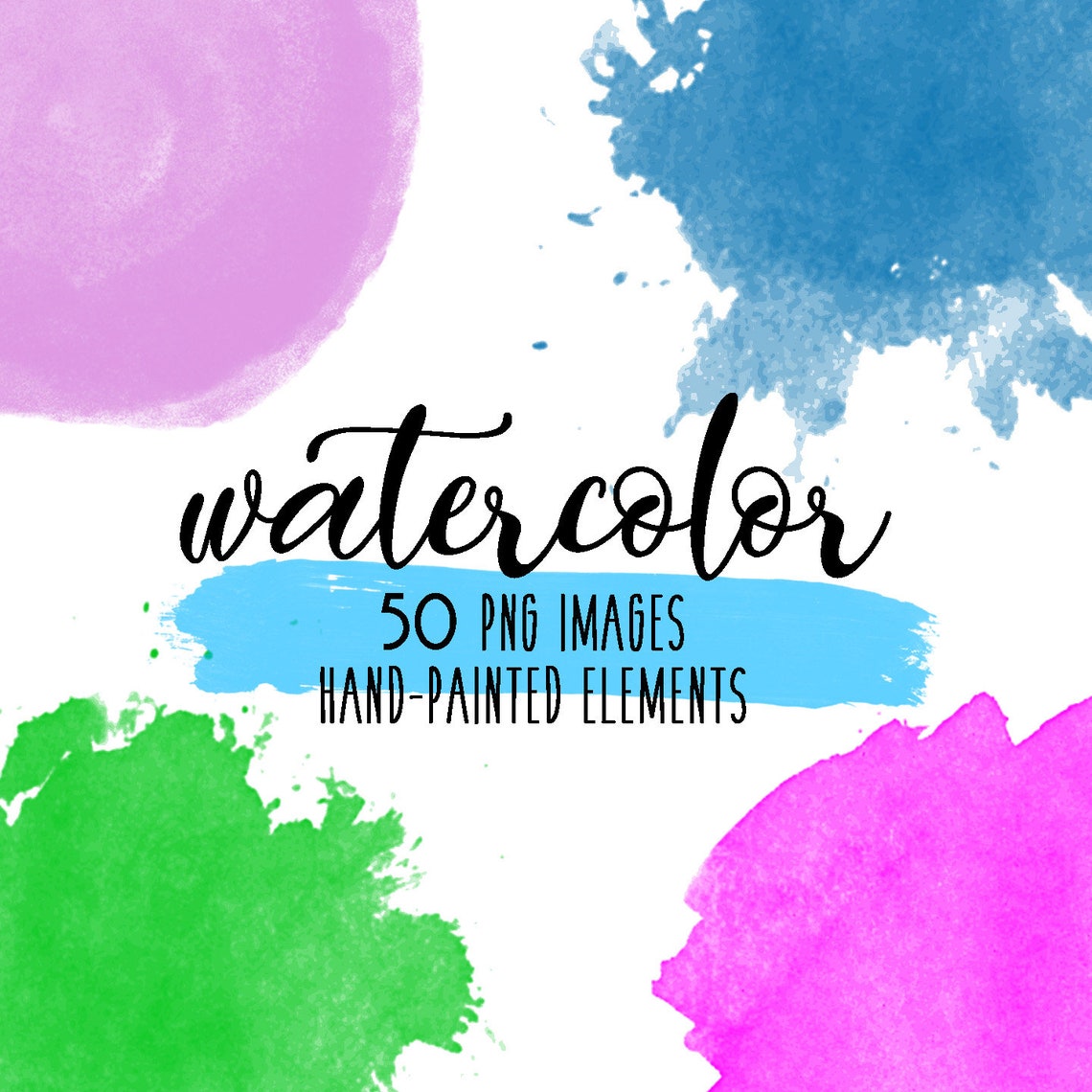 Watercolor Clipart 4 Watercolor Clip Art Watercolor - Etsy
