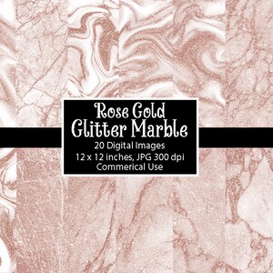 Rose Gold Glitter Marble Digital Paper, Natural Stone Marble Textures ...