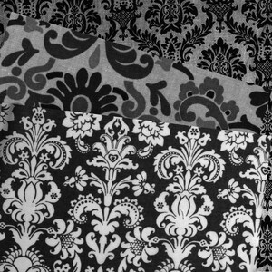 Damask Black and White Digital Paper, Glitter, Foil, INSTANT DOWNLOAD ...