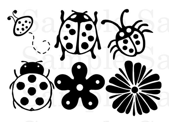 Lady Bug Clipart Black And White